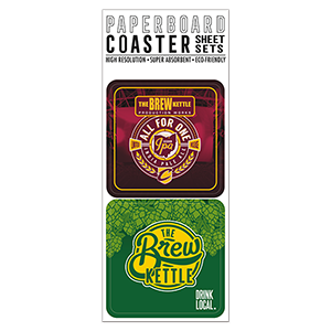 82824 Paperboard Coaster Sheet Sets of 2 | Square | 3 1/2" x 3 1/2"