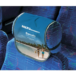 CO5B1-FCB Bus Headrest Cover Convention Tour Bus Trade show Full color ...