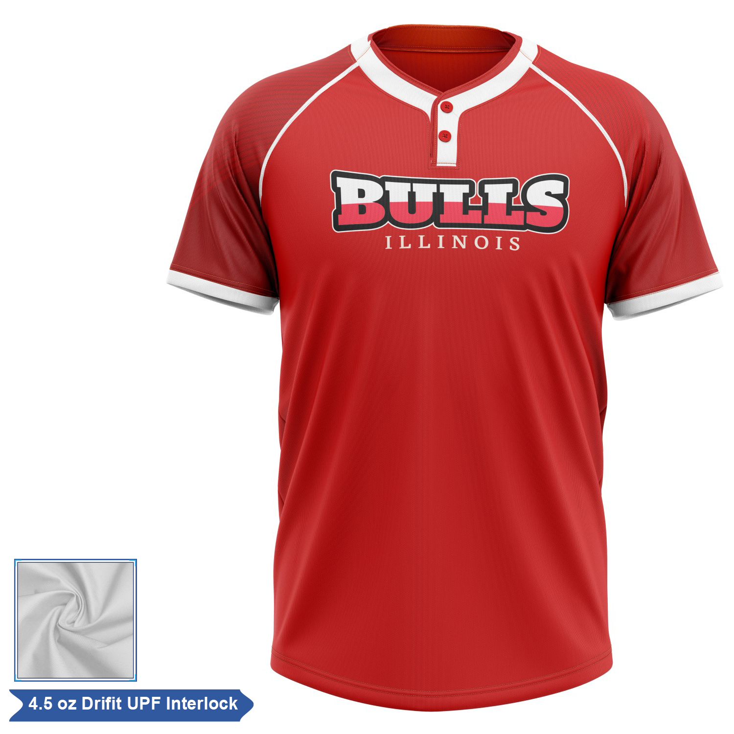 BSB-12-ASDRI Sublimation 2-Button Baseball Henley - UPF DriFit - Men ...