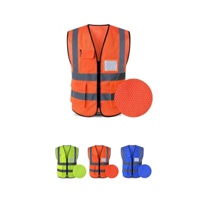 VIS-01-VSTM6 VISIPRO Front-Zip Reflective Safety Vest With Pockets ...