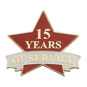 15 Years of Service Stock Pin