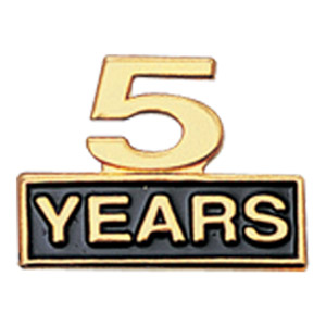 Stock Cutout Five Years Pin
