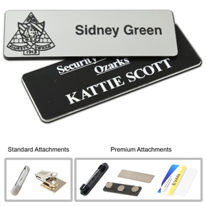1" x 3" Name Badge - Plastic Engraved